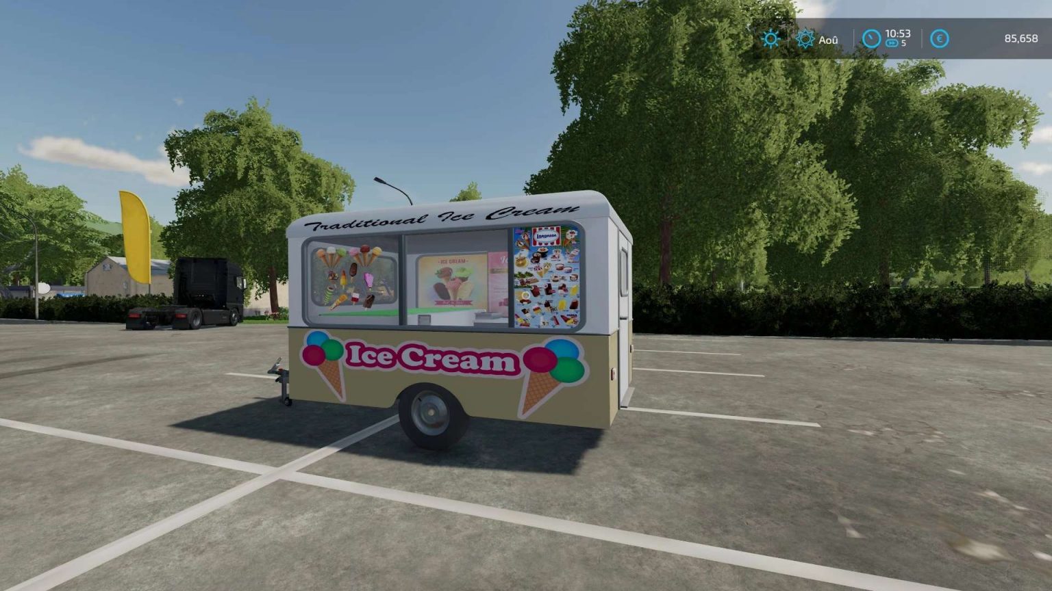 LS22 Ice cream trailer v1.0.0.0 - FS 25 modding - LS25 Mod download!